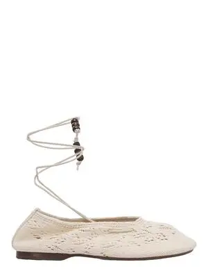 ALOHAS Rosemary Crochet Ballerinas - White