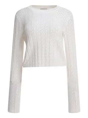 LOULOU STUDIO Tinos Crew-neck Knit Sweater - White