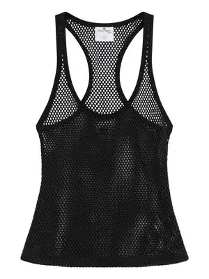 COURREGES Courrèges Mesh Tank Top - Black