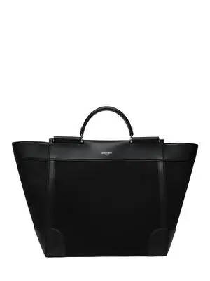 Dolce & Gabbana Fabric And Leather Tote Bag - Black