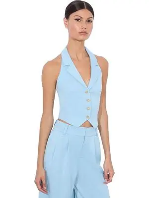 Alice + Olivia Donna Halter Vest - Blue