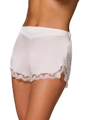 Simone Perele Love Me Lace Trim Silk Blend Shorts - Ivory