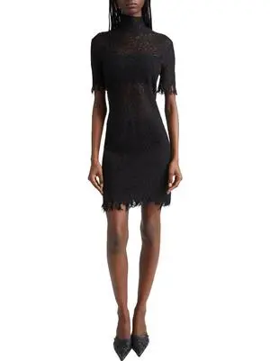Alexander McQueen Cobweb Lace Minidress - Black