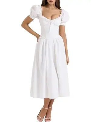 HOUSE OF CB HOUSE OF CB Lulabell Puff Sleeve Midi Dress