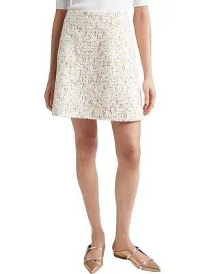 Giambattista Valli Sequin Bouclé A-line Skirt - Ivory/ Multi