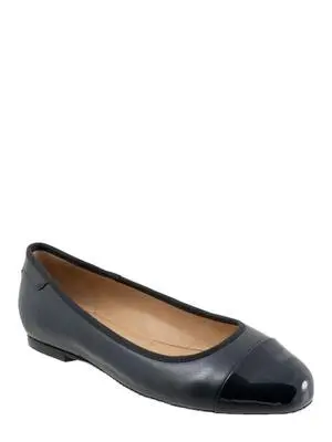 Trotters Clara Cap Toe Flat - Navy