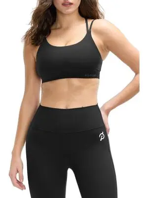 PELOTON Cadent Strappy Y Back Bra - Jet Black