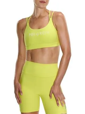 PELOTON Cadent Strappy Y Back Bra - Lemon-lime