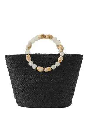 Helen Kaminski Helen Kaminski Nacre Basket Bag Charcoal/ Natural