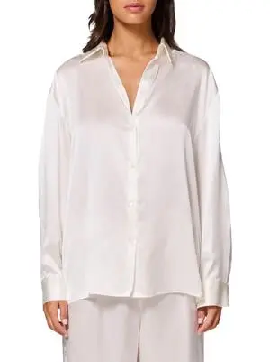 Simone Perele Love Me Silk-blend Button-up Shirt - Ivory