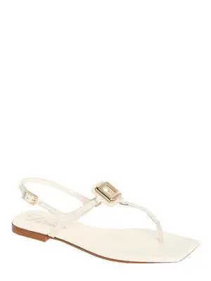 ROGER VIVIER Viv' The Sea Metallic T-strap Sandal - Cire