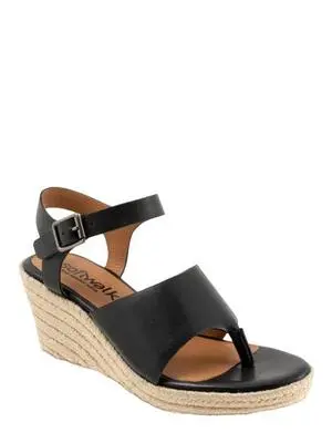 Softwalk Hilo Espadrille Platform Wedge Sandal - Black