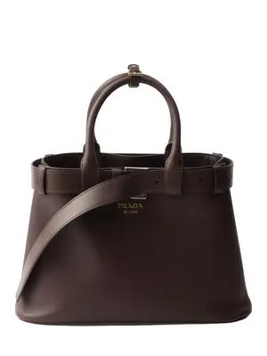 Prada Buckle Small Leather Handbag - Brown