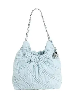 Tory Burch Fleming Denim Mini Hobo Bag - Seltzer