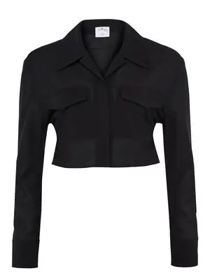COURREGES Courreges 2-Pocket Cotton Crop Shirt Black