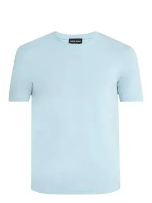 Giorgio Armani Solid Short-sleeve T-shirt - Solid Medium Blue