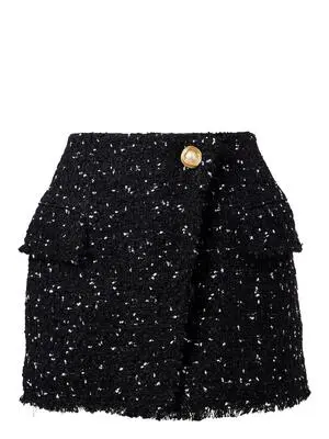 Balmain Polka-dot Tweed Miniskirt - Black