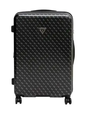 Guess Monogram Pattern Luggage - Black