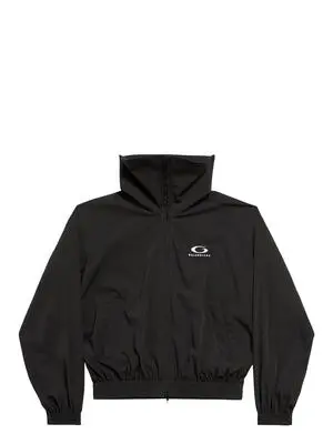 Balenciaga Oversized Logo Track Jacket - Black