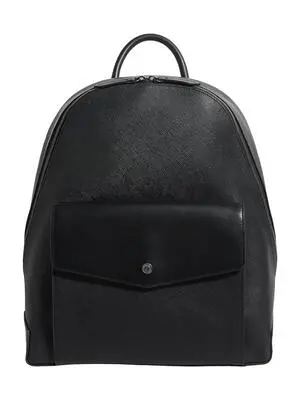 Harrods Saffiano Leather Backpack - Black