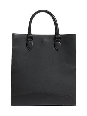 Harrods Saffiano Leather Laptop Tote Bag - Black