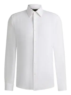 BOSS Linen Slim Shirt White