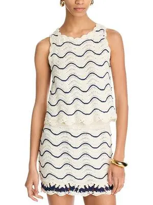 CARA CARA Casey Scalloped Crochet Top