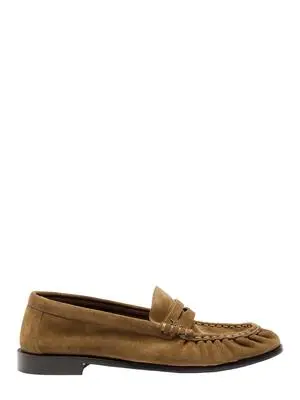 Saint Laurent Saint Laurent Le Loafer Suede Loafers Tan