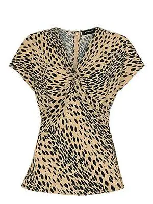 Whistles Leopard-print V-neck Top - Multi-coloured