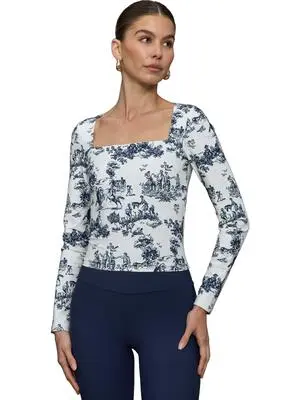 Carbon38 Toile Long Sleeve Top - Navy Toile