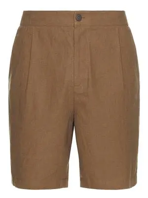 WAO Relaxed Linen Blend Short - Brown