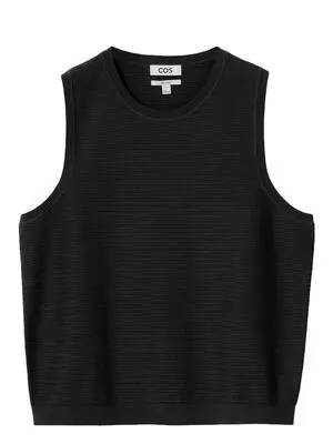 Cos Textured Knitted Tank Top - Black