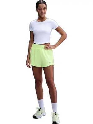 Nike One Dri-fit High-waisted 3" 2-in-1 Shorts - Yellow