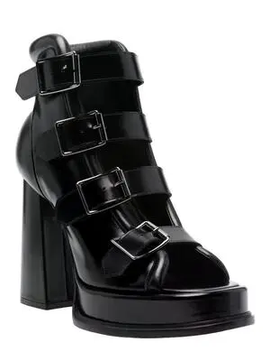 Alexander McQueen 130mm Leather Sandals - Black