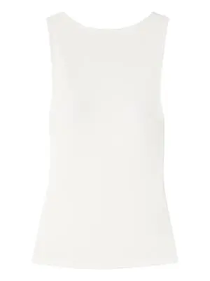 ST. AGNI Open-back Ribbed Stretch Organic Cotton-jersey Tank - White