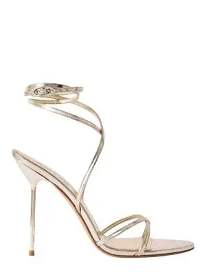 Paris Texas Liz Metallic Leather Sandals - Gold