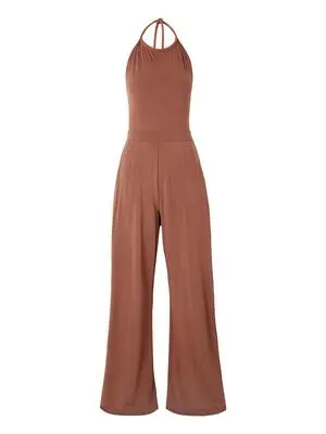 Max Mara Parsec Stretch-jersey Halterneck Jumpsuit - Brown