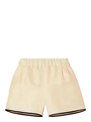 LIBEROWE Sabina Two-tone Linen-blend Shorts - Neutrals