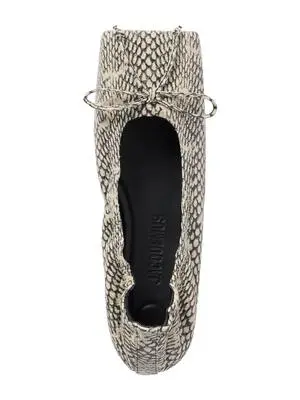 Jacquemus Jacquemus Snake-Effect Leather Ballet Flats Animal Print
