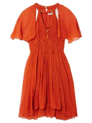 Isabel Marant Randalia Embellished Silk-crepon Mini Dress - Orange