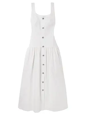 Adam Lippes Cassie Denim Midi Dress - White