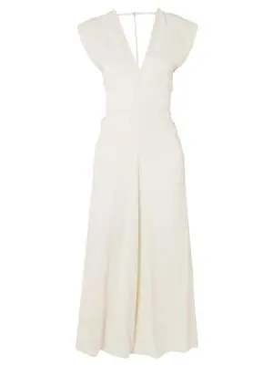ST. AGNI Draped Crepe Maxi Dress - Off-white