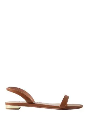 AQUAZZURA So Nude Leather Slingback Sandals - Brown
