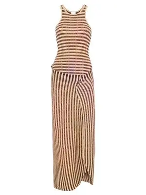 Nanushka Aliki Striped Midi Dress - Neutrals