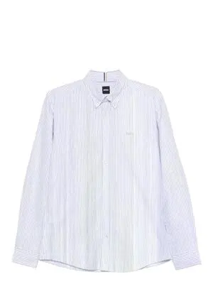 BOSS Striped Cotton Shirt - Blue