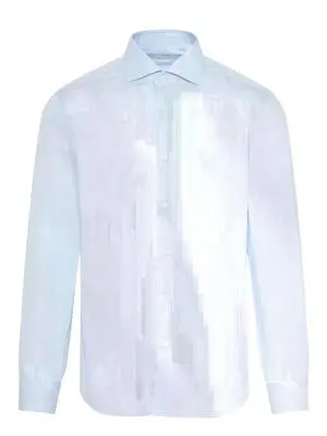 BARBA NAPOLI Micro-stripe Shirt - Blue