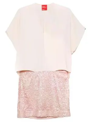 MERCI Panelled Mini Dress - Pink