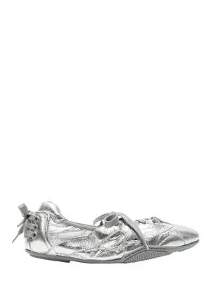 Acne Studios Lace-up Leather Sneakers - Silver/grey