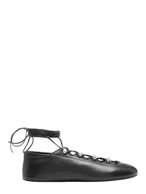 Alexander Wang Vyolette Lace Up Flat - Black