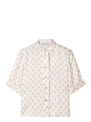 LIBEROWE Josette Floral-print Twill Shirt - White